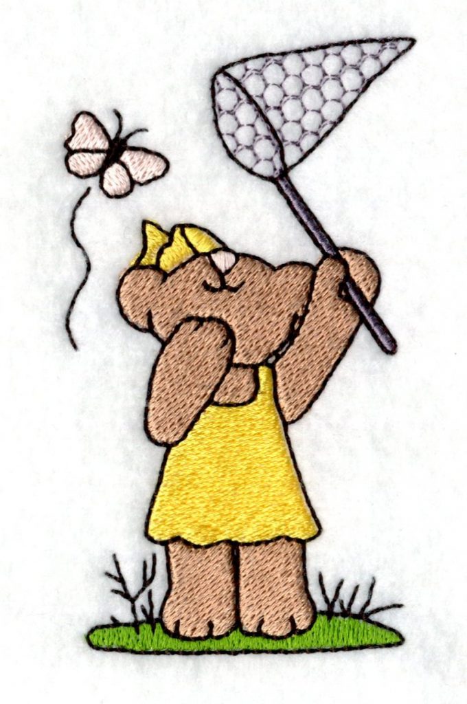 Butterfly Bear – 4×4 – Kellie's Designs