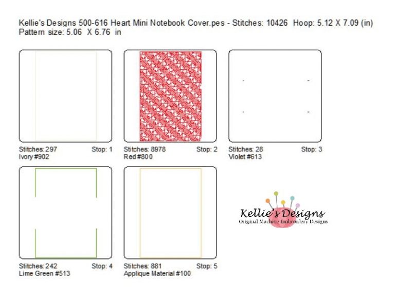 Heart Mini Notebook Cover – Kellie's Designs