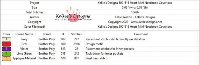 Heart Mini Notebook Cover – Kellie's Designs